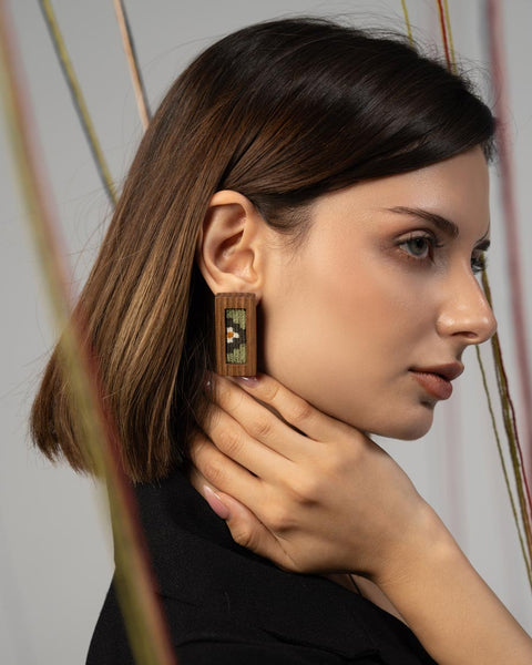 Rose Garden Kilim Earrings | Handmade Wooden Earrings | LaLan – LaLan ...